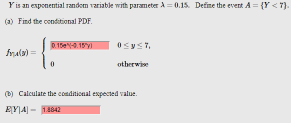 Solved Y is an exponential random variable with parameter ? | Chegg.com