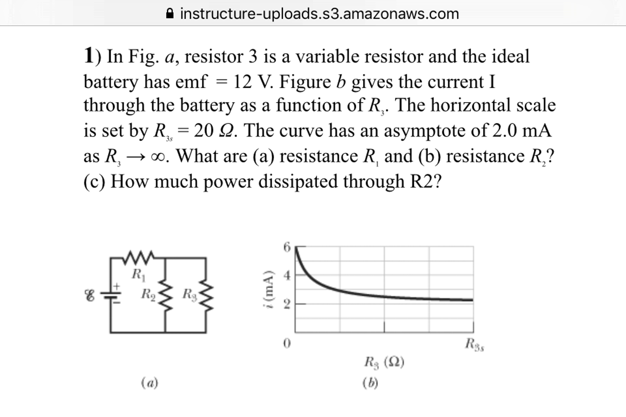Solved In Fig. a, resistor 3 is a variable resistor and the | Chegg.com