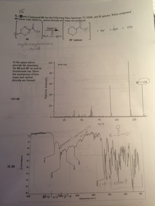 Solved Compound 60, has the following Mass Spectrum^13C NMR, | Chegg.com