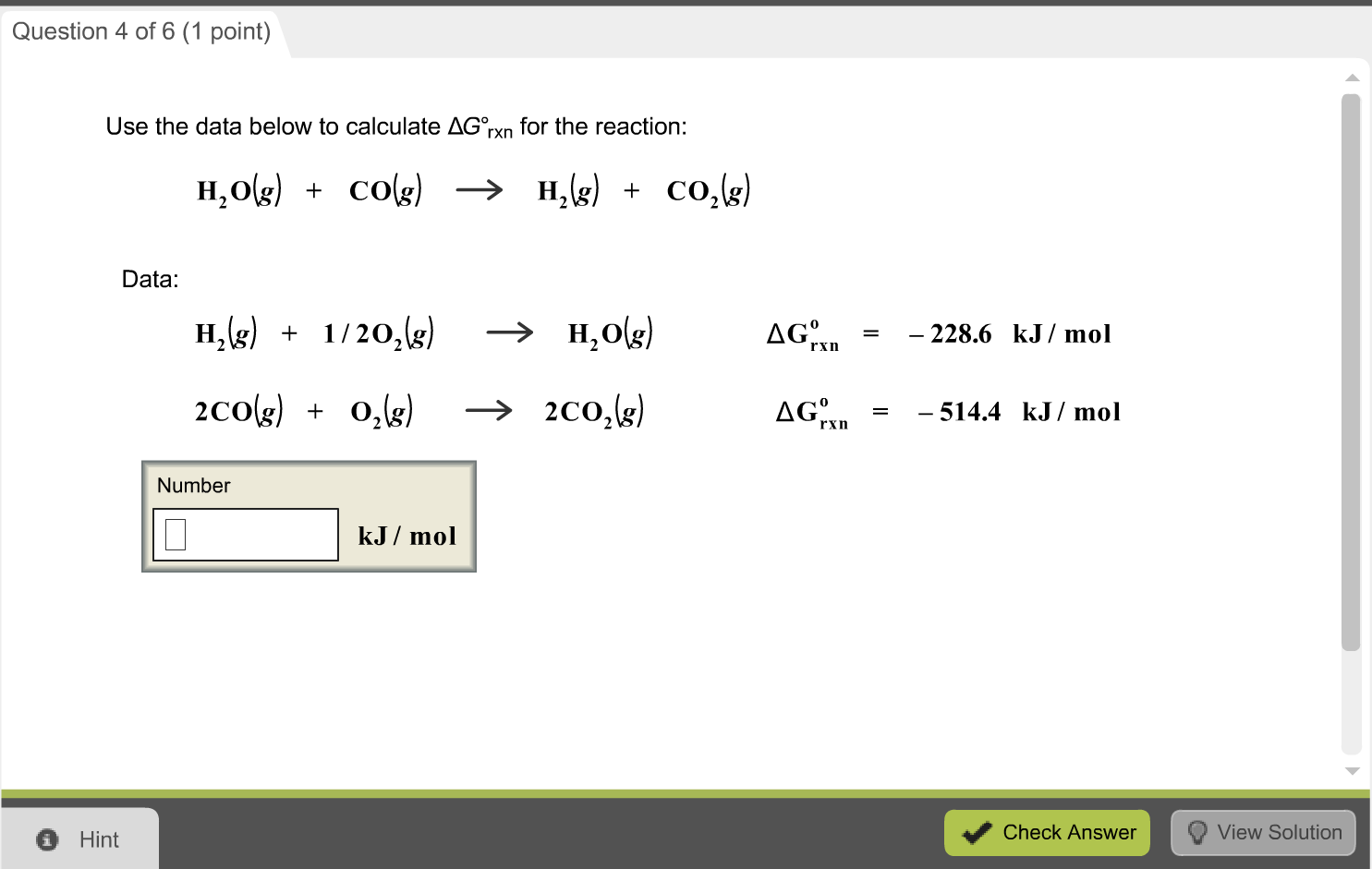Solved Use the data below to calculate delta Grxn for | Chegg.com