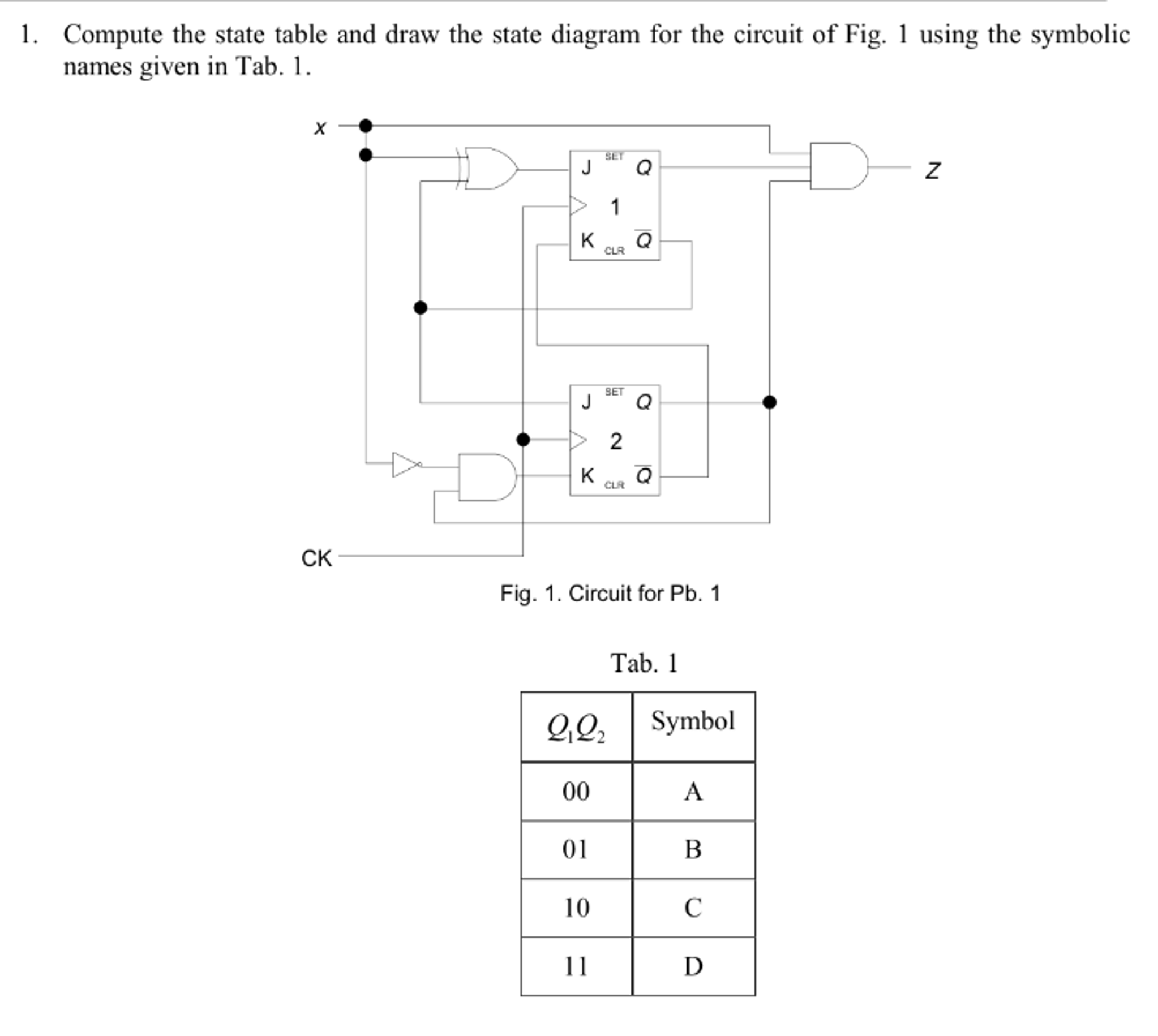 Solved Compute the state table and draw the state diagram | Chegg.com