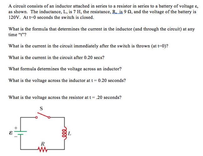 Solved A circuit consists of an inductor attached in series | Chegg.com
