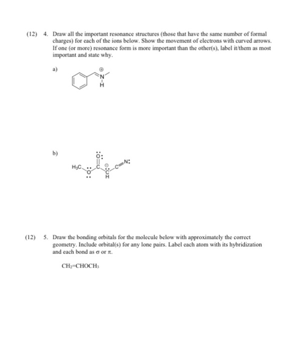 Solved Draw all the important resonance structures (those | Chegg.com