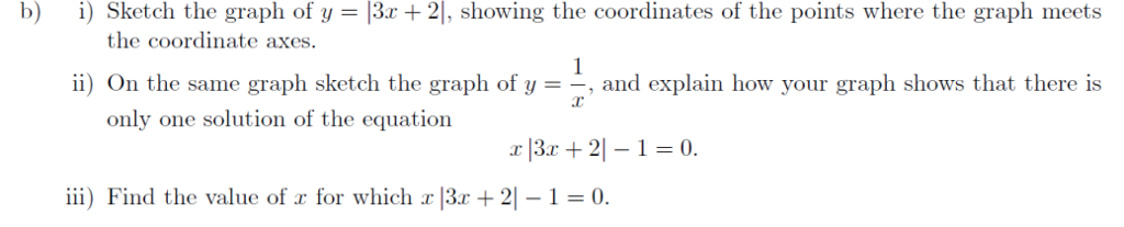 Solved b) i Sketch the graph of y3r+2], showing the | Chegg.com