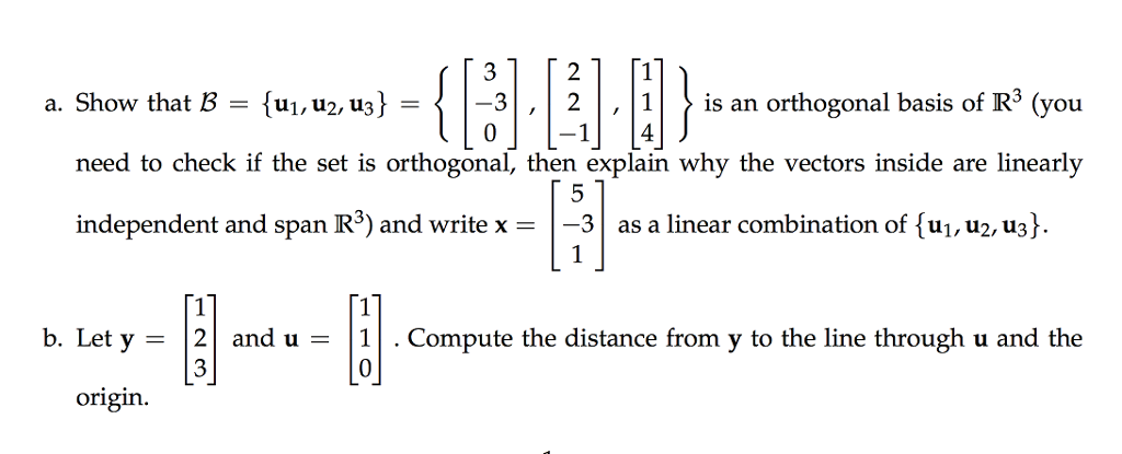 Solved 2 a. Show that B { ul, u2N5} 1 | > is an orthogonal | Chegg.com