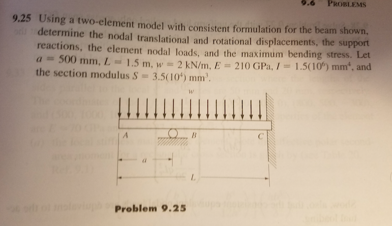 Solved Using a two-element model with consistent formulation | Chegg.com