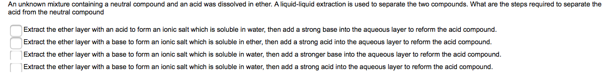 Solved An unknown mixture containing a neutral compound and | Chegg.com
