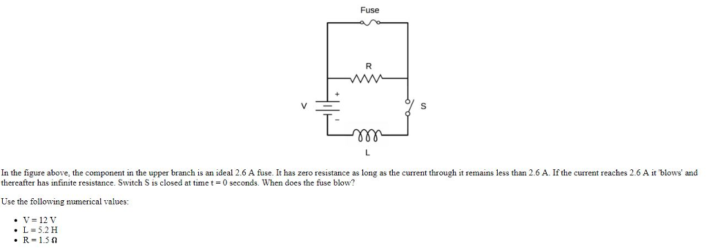Solved Fuse In the figure above the component in the upper | Chegg.com