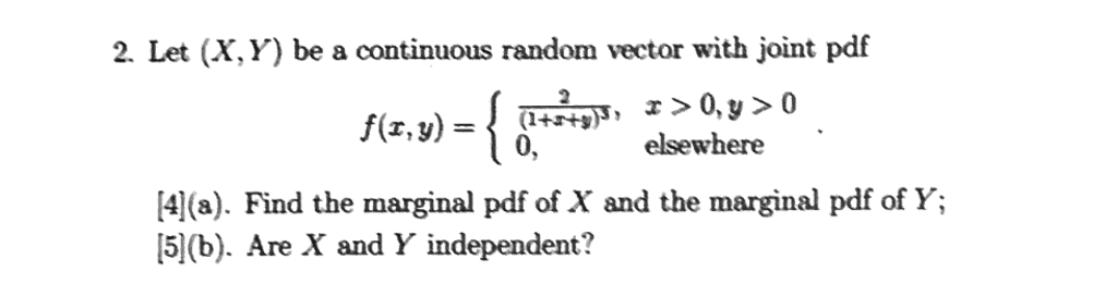 Solved let (X,Y) be a continuous random vector with joint | Chegg.com