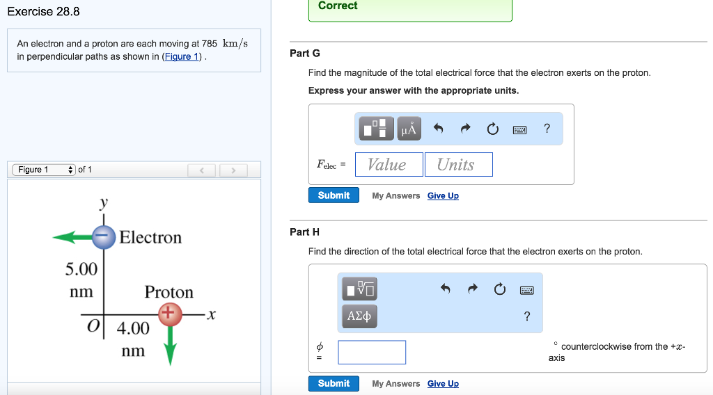 Solved Exercise 28 8 Part A An Electron And A Proton Are