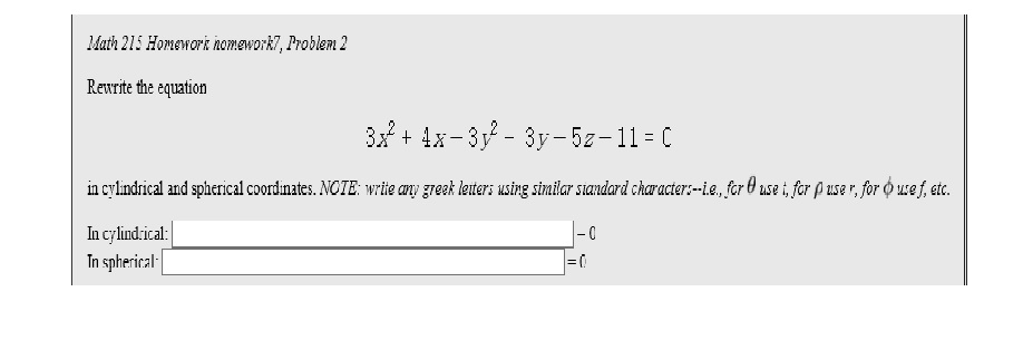 Solved Rewrite the equation 3x2+ 4x-3y2- 3y-5z-11 = C in | Chegg.com