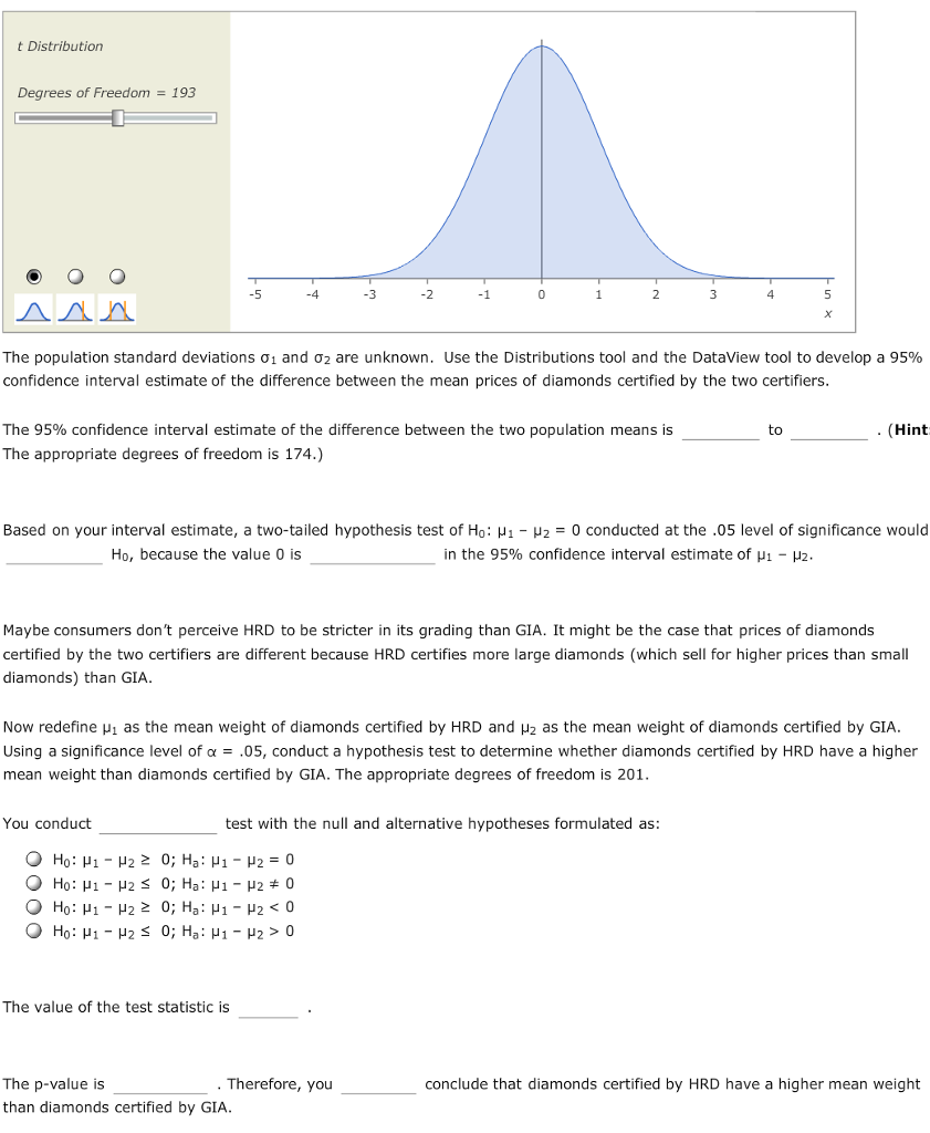 4. Comparing two population means Standard deviations | Chegg.com