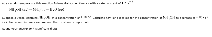 Solved At a certain temperature this reaction follows | Chegg.com
