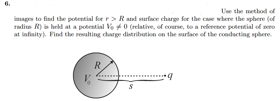 Solved Use the method of images to find the potential for r | Chegg.com