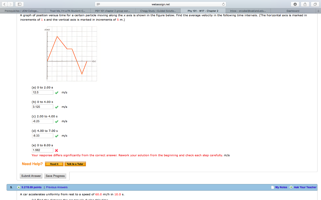 Solved A graph of position versus time for a certain | Chegg.com