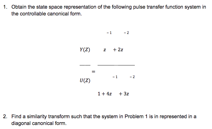 Solved Find a similarity transform such that the system in | Chegg.com
