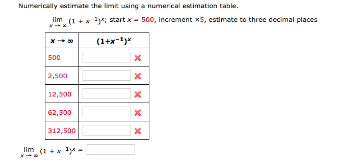 Solved Numerically estimate the limit using a numerical | Chegg.com Solved Numerically estimate the limit using a numerical | Chegg.com