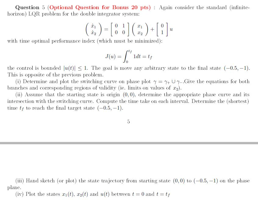 Again consider the standard (infinite-horizon) LQR | Chegg.com
