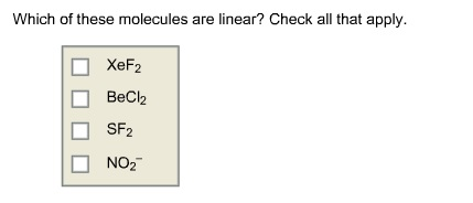 Solved Which of these molecules are linear? Check all that | Chegg.com