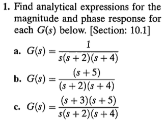 Solved 1. Find analytical expressions for the magnitude and | Chegg.com