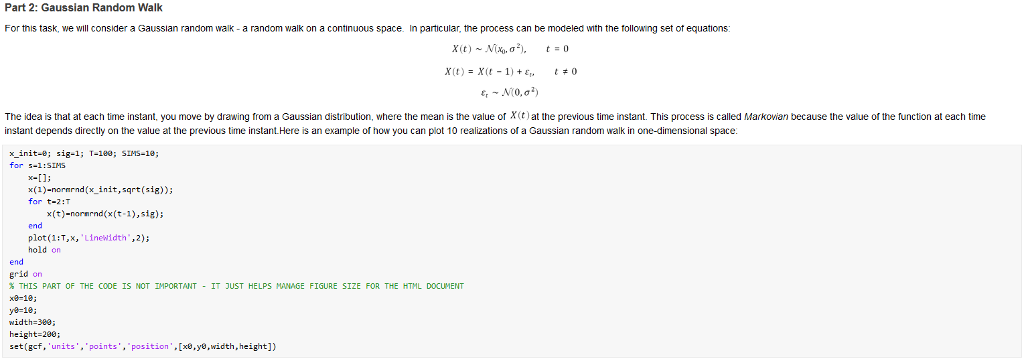 Part 2: Gaussian Random Walk For this task, we will | Chegg.com