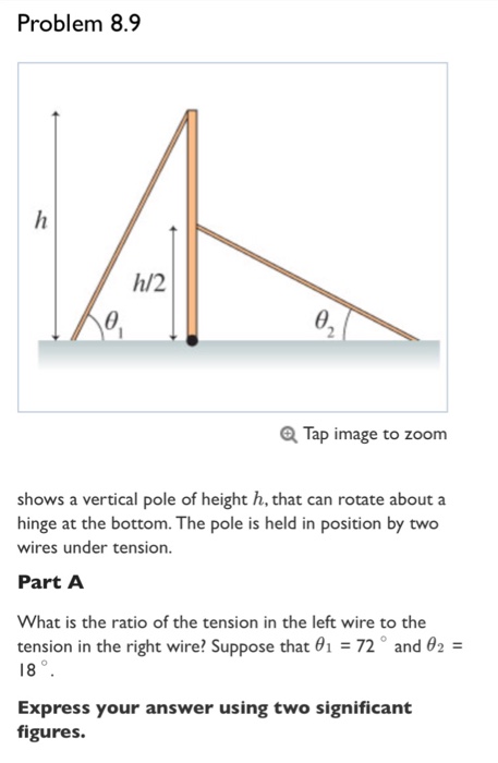 Solved Shows a vertical pole of height h, that can rotate | Chegg.com