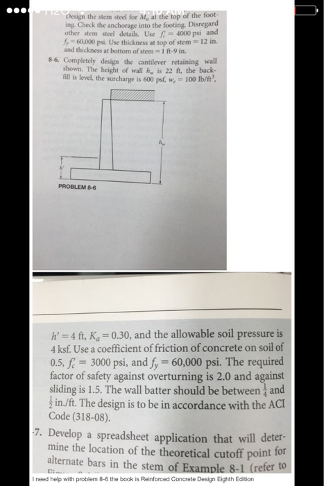 Solved I need help with this concrete problem 8-6 only | Chegg.com