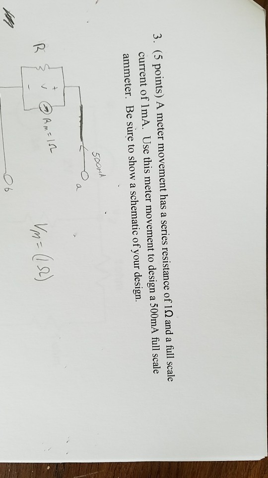 Solved (5 points) A meter movement has a series resistance | Chegg.com