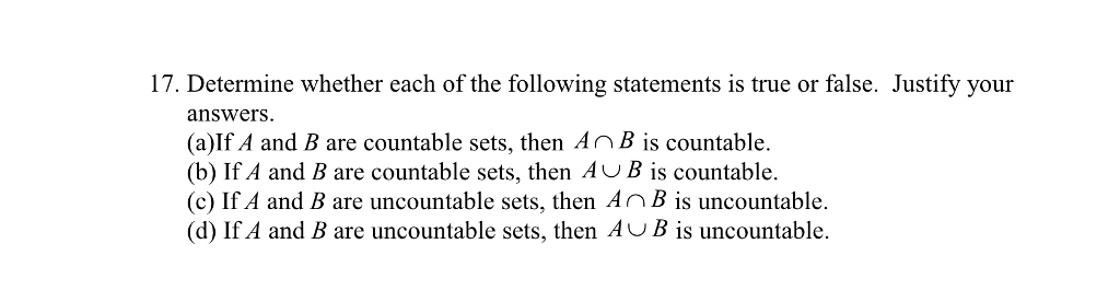 Solved Determine whether each of the following statements is | Chegg.com