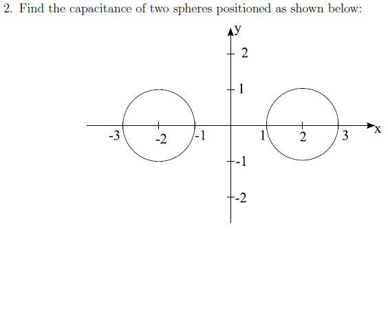 Solved Find the capacitance of two spheres positioned as | Chegg.com