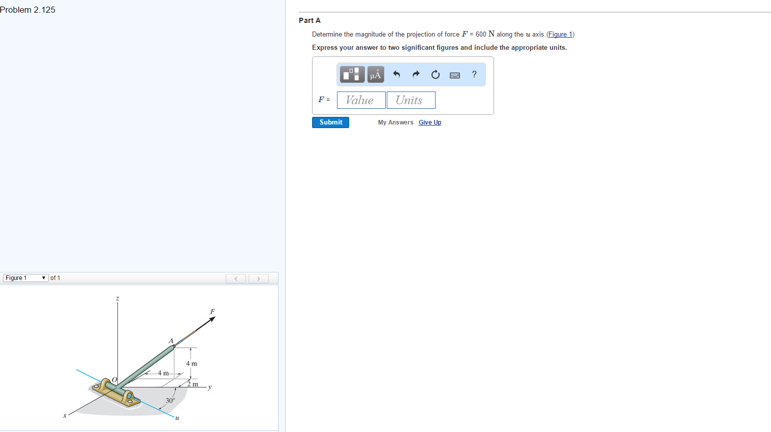 Solved Determine The Magnitude Of The Projection Of Force F
