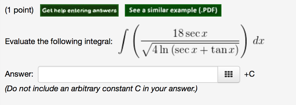 Solved (1 point) Get help entering answers See a similar | Chegg.com