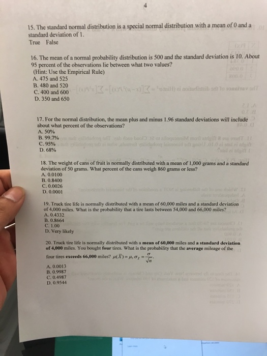 Solved 15. The standard normal distribution is a special | Chegg.com