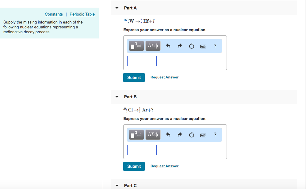 Solved Part A Constants | Periodic Table Supply the missing | Chegg.com