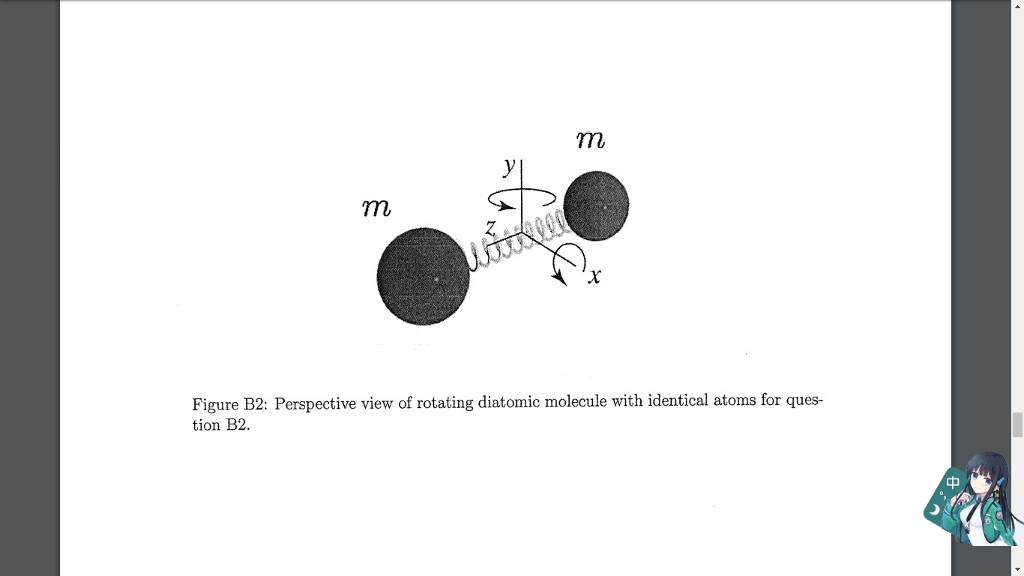 Solved Figure B2: Perspective view of rotating diatomic | Chegg.com