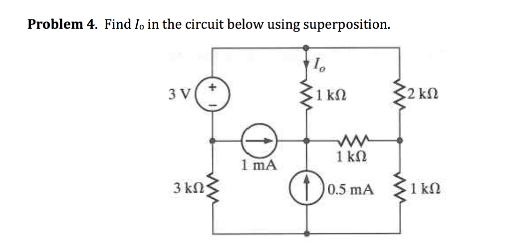 Solved Find I_0 in the circuit below using superposition. | Chegg.com