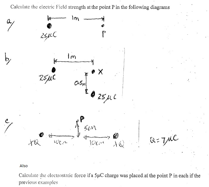 Calculate the electric Field strength at the point P | Chegg.com