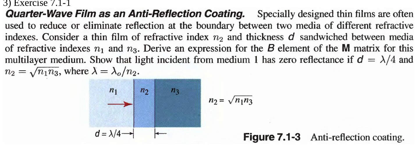 Quarter-Wave Film as an Anti-Reflection Coating. | Chegg.com