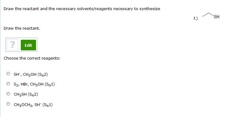 Solved Draw the reactant and the necessary solvents/reagents | Chegg.com