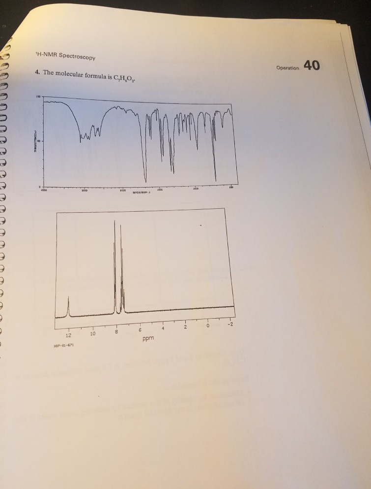 Solved 'H-NMR Spectroscopy 40 Operation つ 4. The molecular | Chegg.com