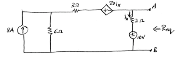 Solved Find Req for the following circuit using the test | Chegg.com