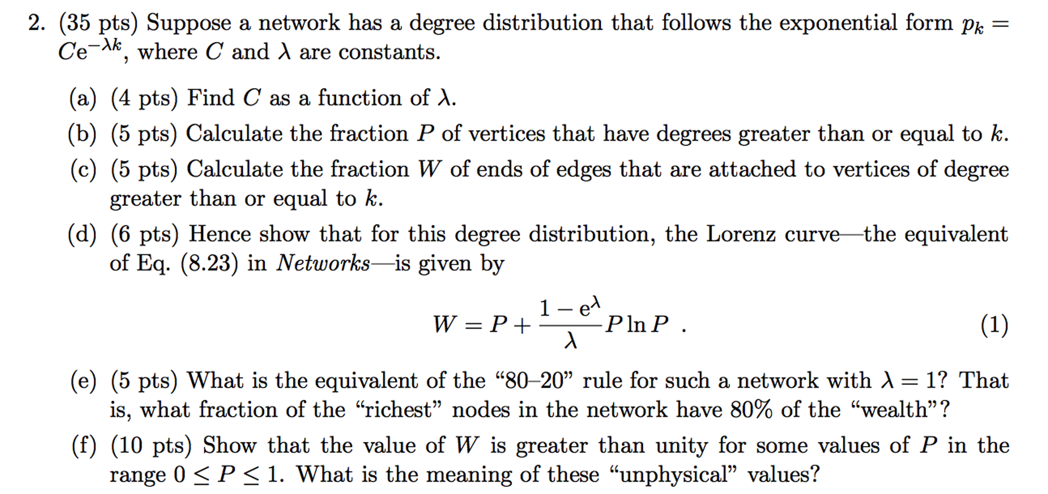 Solved Suppose a network has a degree distribution that | Chegg.com
