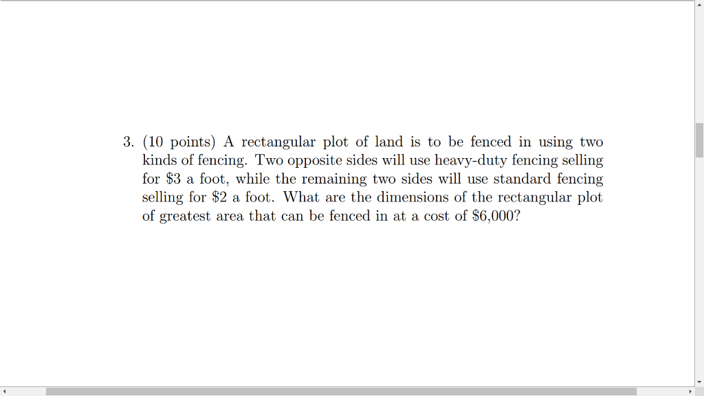 Solved A rectangular plot of land is to be fenced in using | Chegg.com