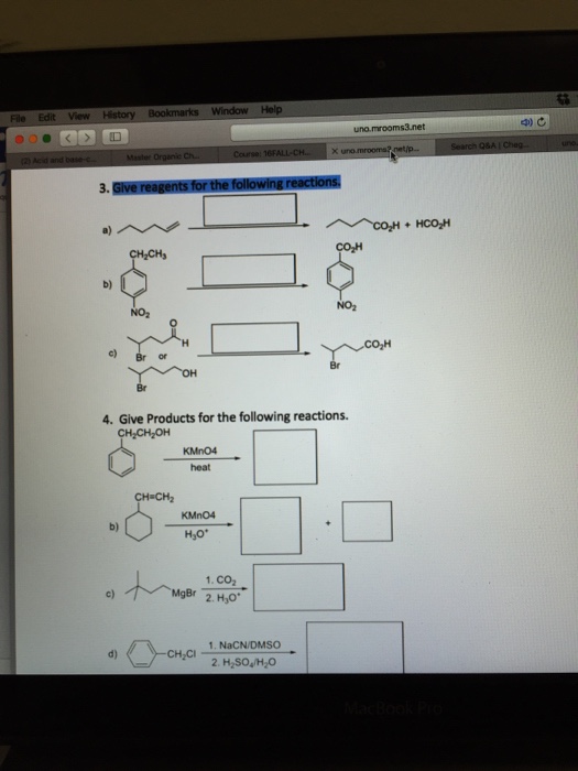 Solved Give reagents for the following reactions. Give | Chegg.com