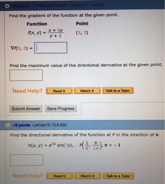 Solved Find the gradient of the function at the given point. | Chegg.com