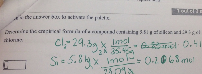 Solved Determine the empirical formula of a compound | Chegg.com
