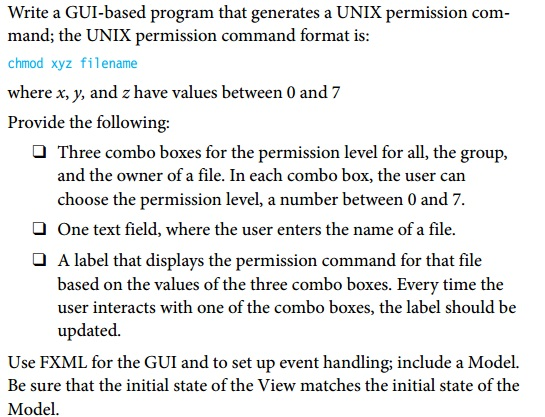 Write a GUI-based program that generates a UNIX | Chegg.com