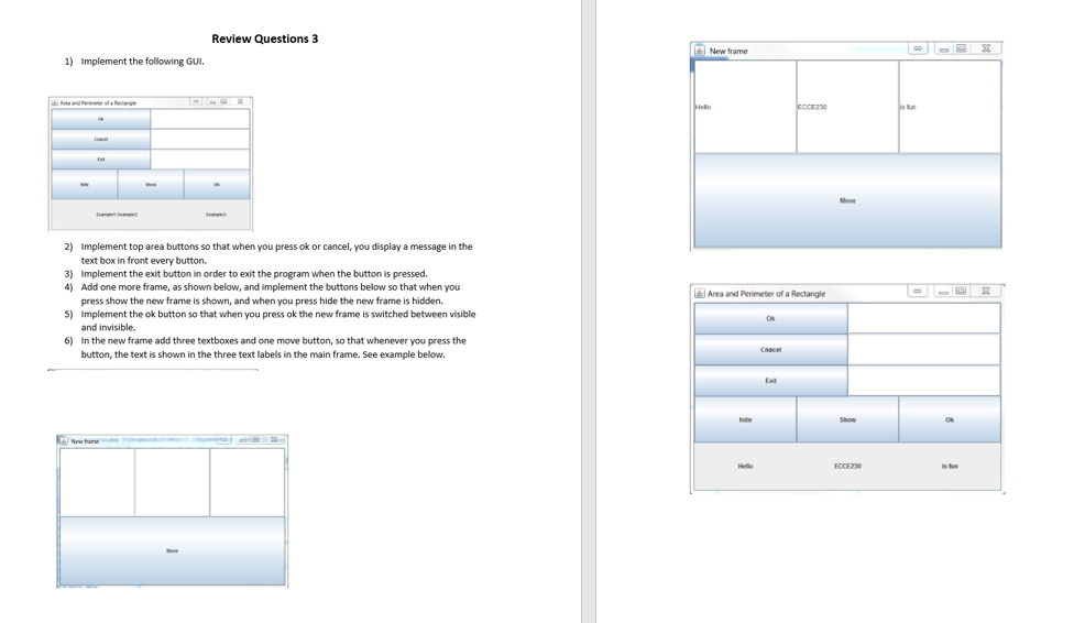1. Write a program that draws a rectangle on a GUI, | Chegg.com