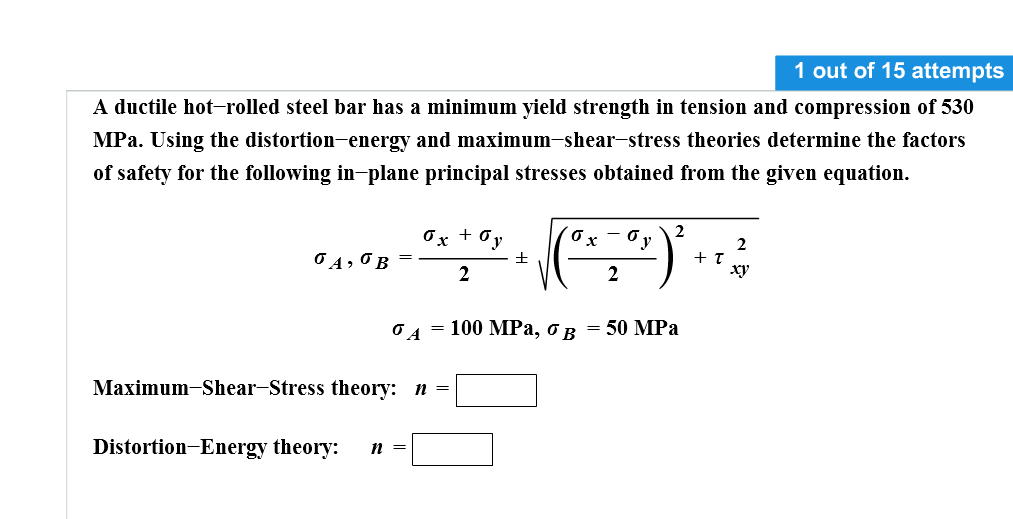 Solved A ductile hot-rolled steel bar has a minimum yield | Chegg.com