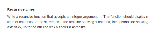Solved Recursive Lines Write A Recursive Function That 1970